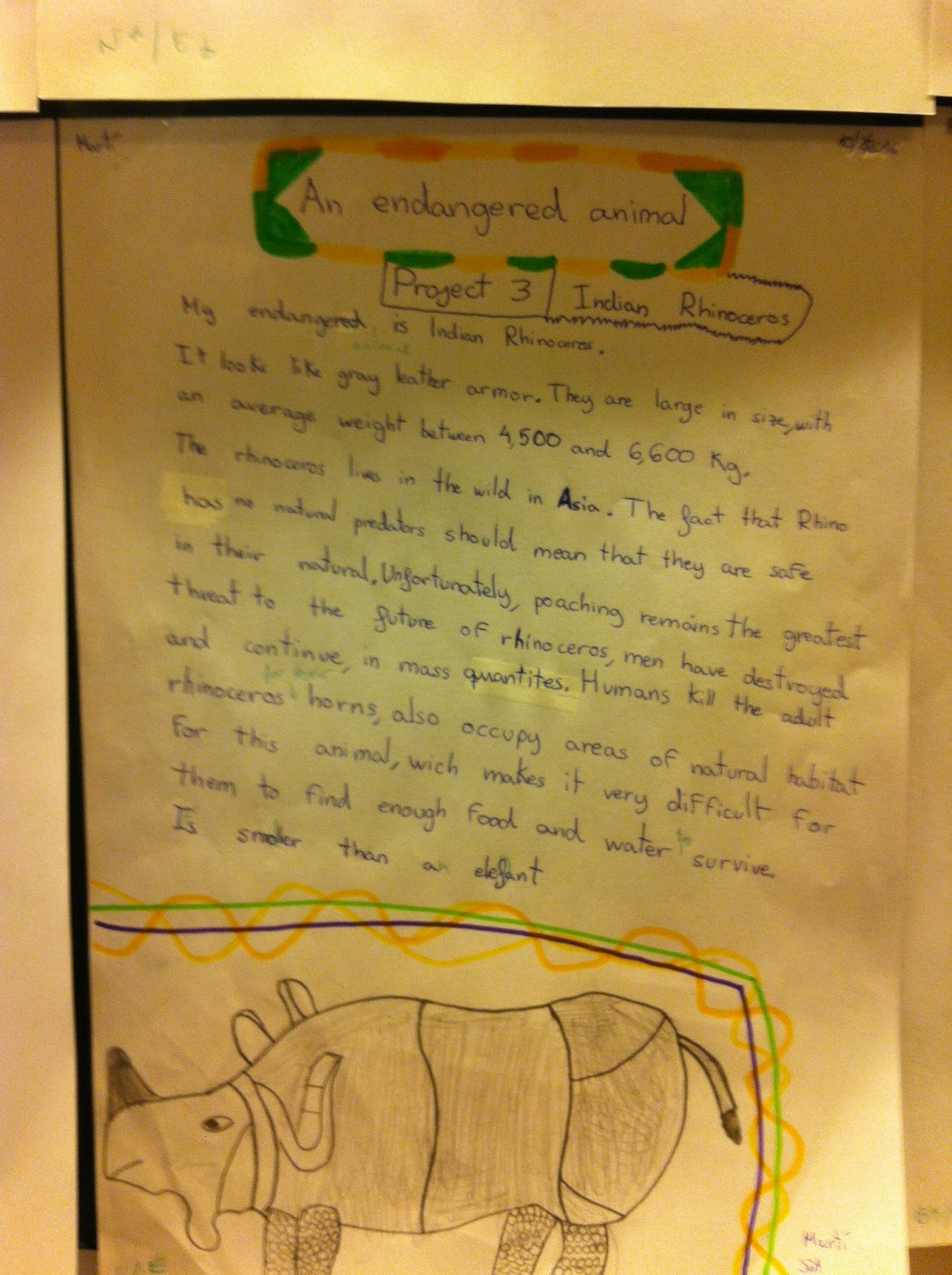 11 September School: PROJECT 4: An Endangered Animal - Year 5