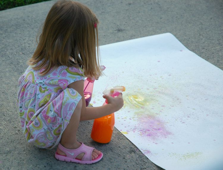 Spray Chalk Splatter Painting | What Can We Do With Paper And Glue