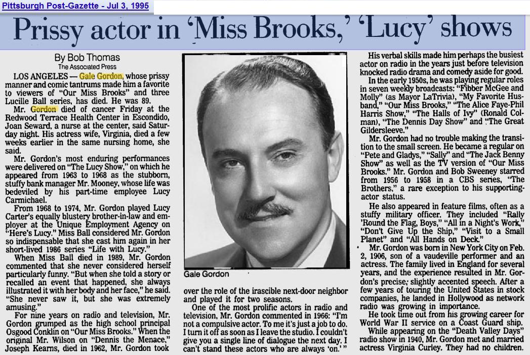 Say Hello to...: Gale Gordon