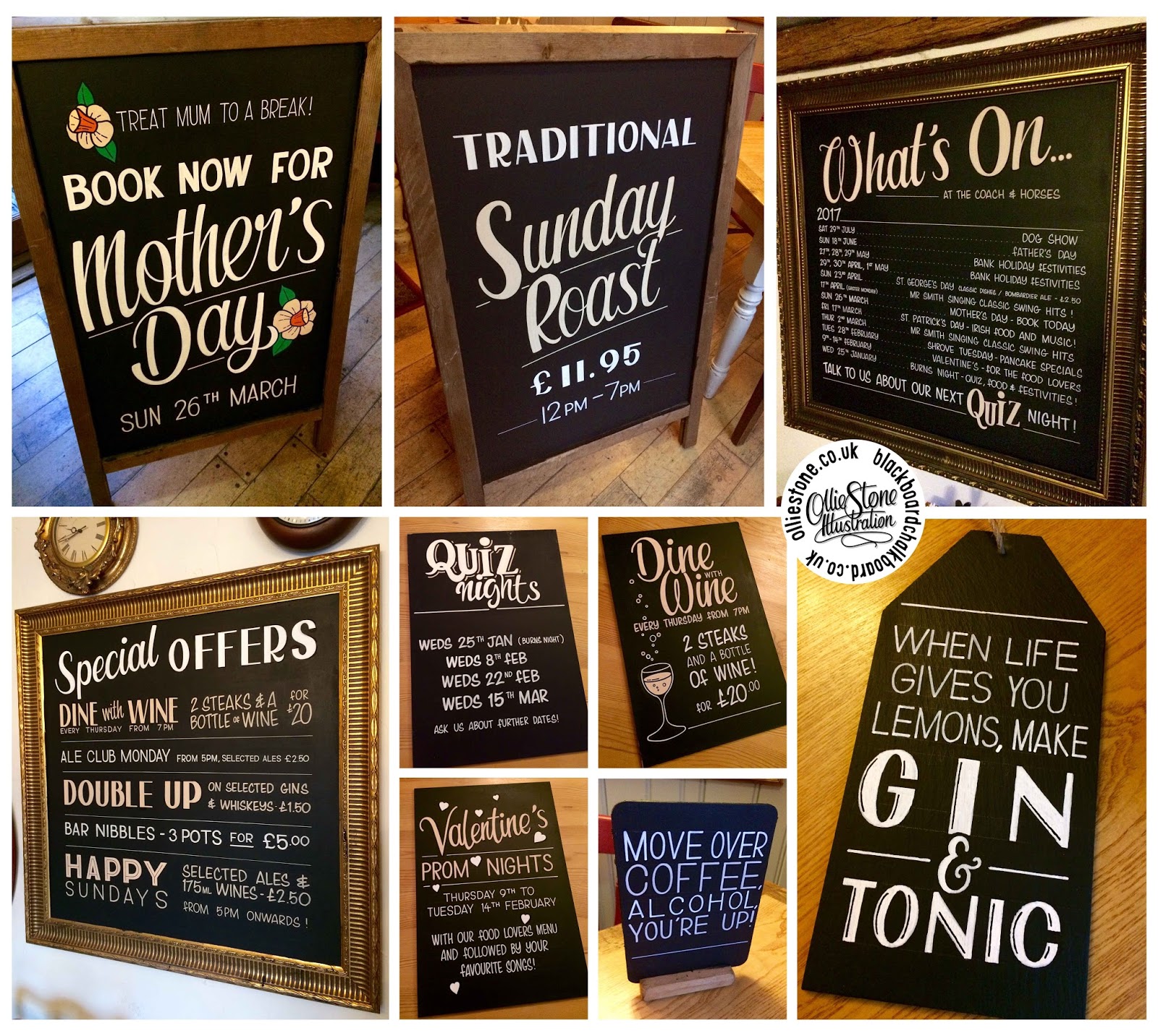 Pub Blackboards by Ollie Stone: Pub and café custom chalkboards and ...