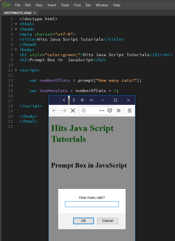 Prompt Box In Javascript Hits Javascript Tutorial