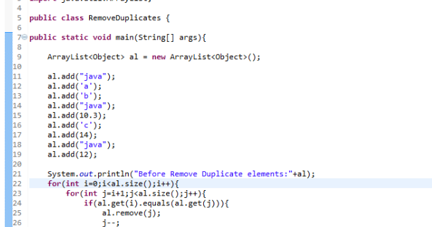 Selenium Webdriver With Java Remove Duplicates From Arraylist Without Using Collections