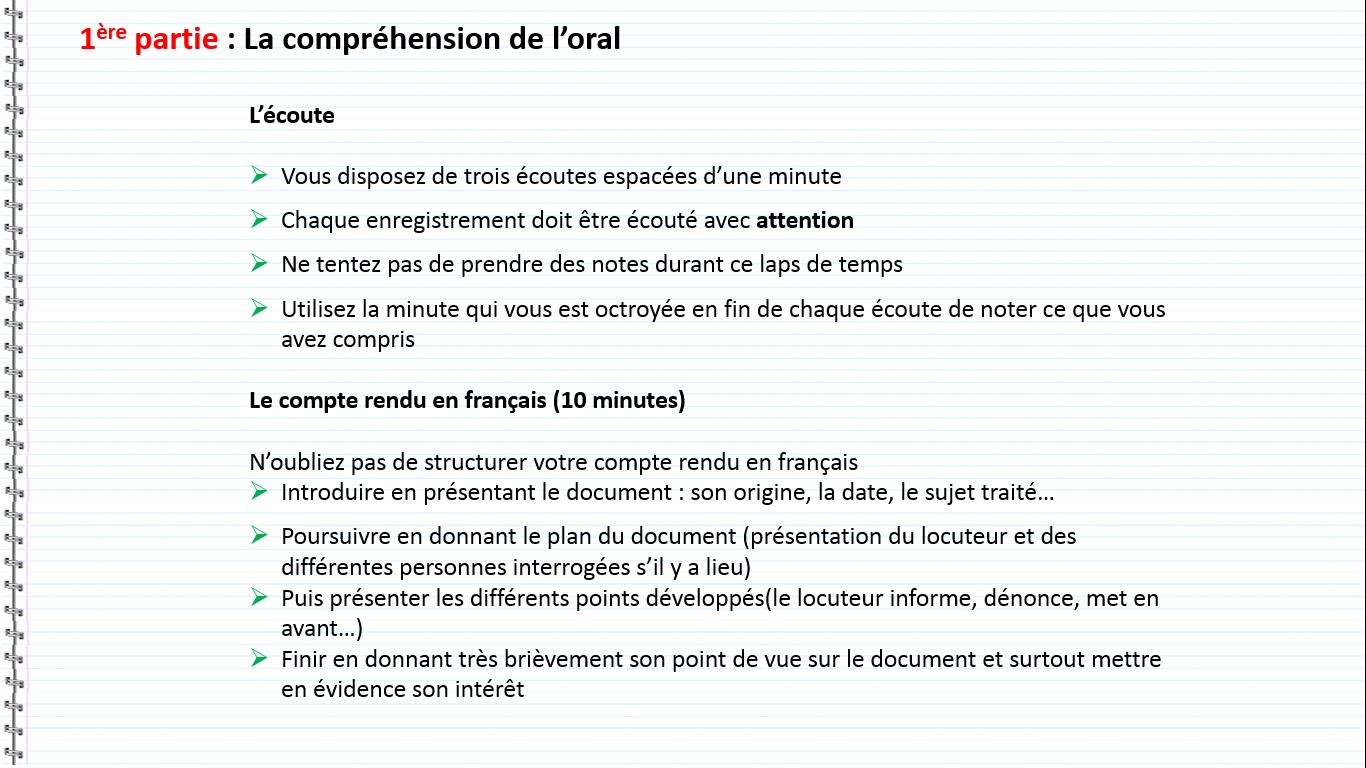 LES ETAPES DE LA COMPREHENSION DE L 'ORAL EN FLE