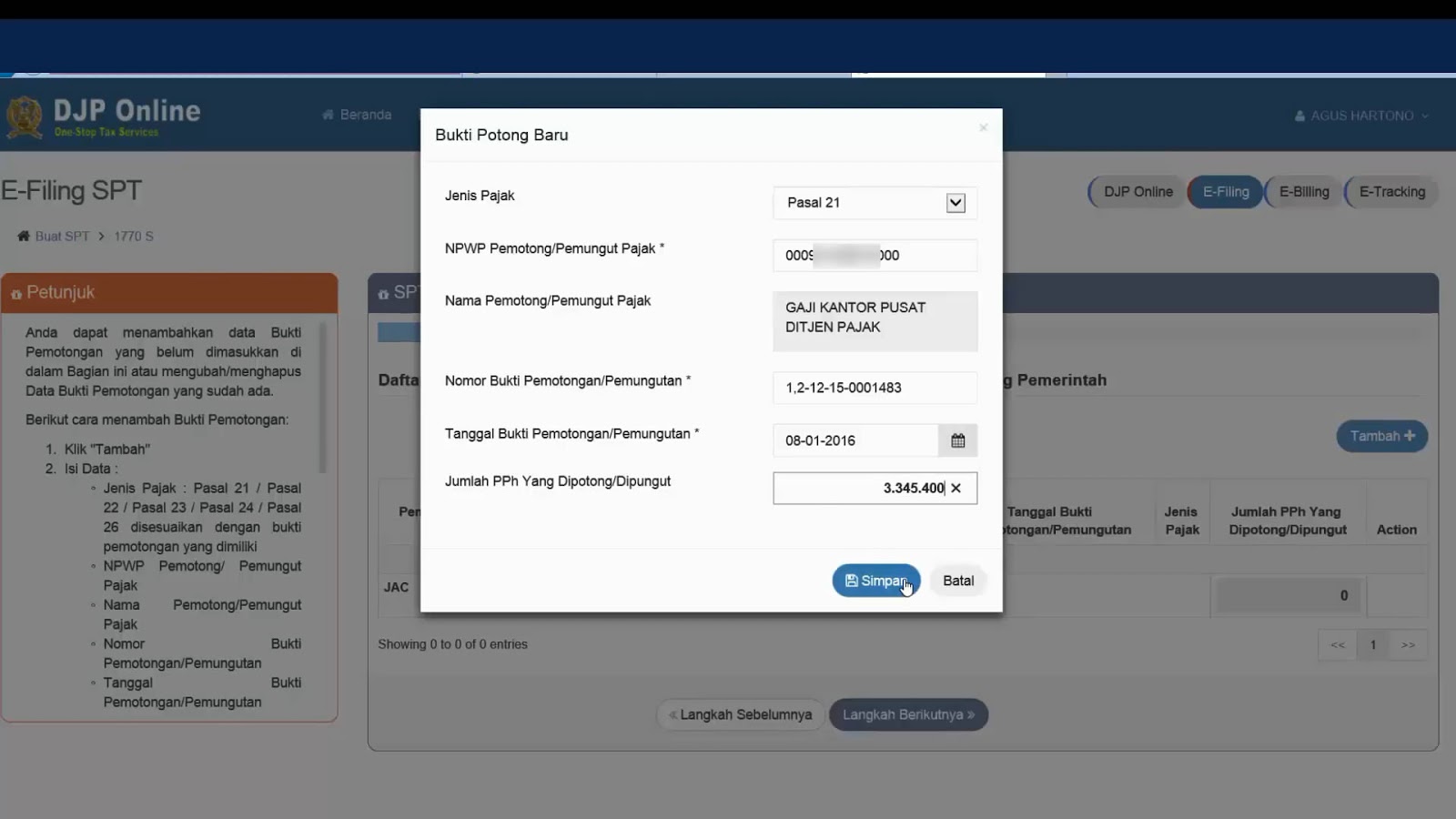 Cara Mengisi SPT Tahunan PPh Orang Pribadi Formulir 1770 S E-Filing ...