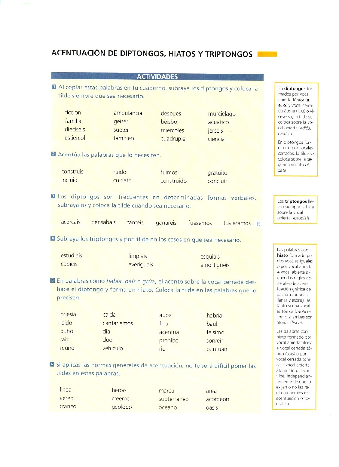 TRIVIUM 2º ESO: Acentuación de diptongos, triptongos e hiatos