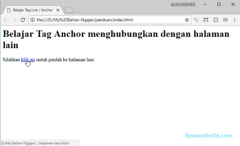 Coding Untuk Menghubungkan Dengan Halaman Web Lain - Ruang Belajar