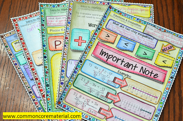 Math in Demand: Math Interactive Notebook - Algebra