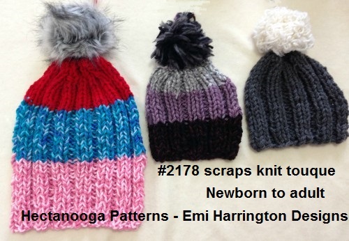 HECTANOOGA PATTERNS: Free Knitting Pattern - SCRAPS KNIT TOUQUE PATTERN