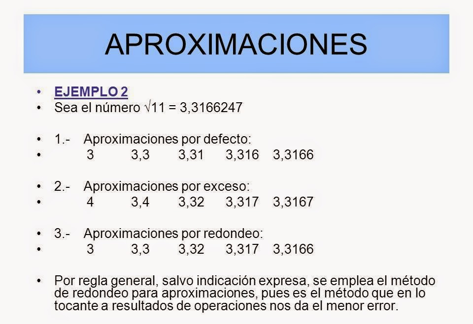 Las Matemáticas en 2º de Secundaria (El blog de Chema): APROXIMACIONES ...