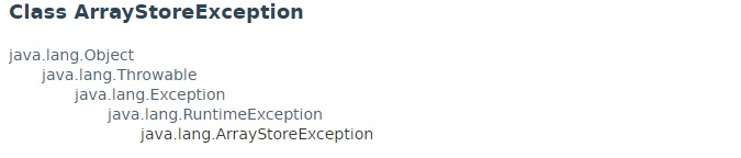 Demo Of Arraystoreexception Java Lang Package