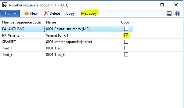 AX Technical: Copy number sequence from one company to another company ...