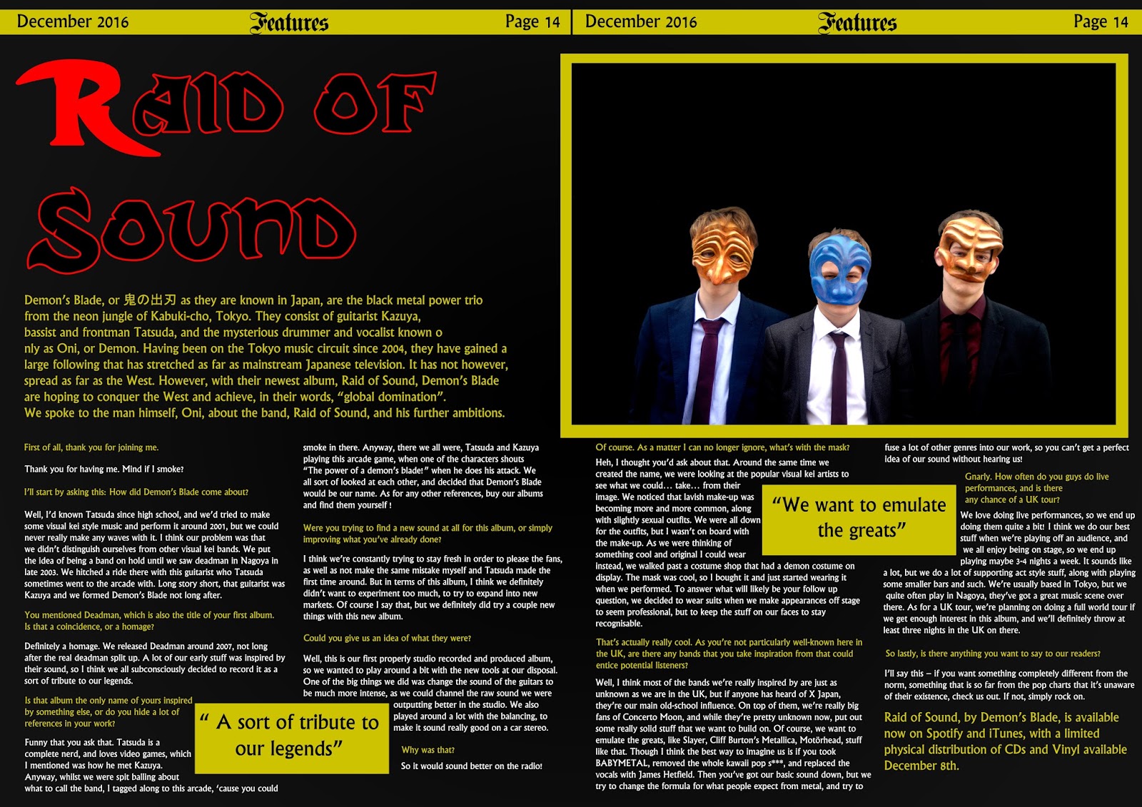 Josh Fielding: Media+: Feature Article Double Page Spread