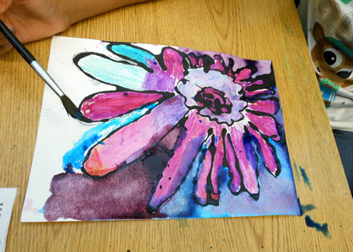 Earl Warren Arts: First/Second Grade Georgia O'Keefe Inspired Flowers