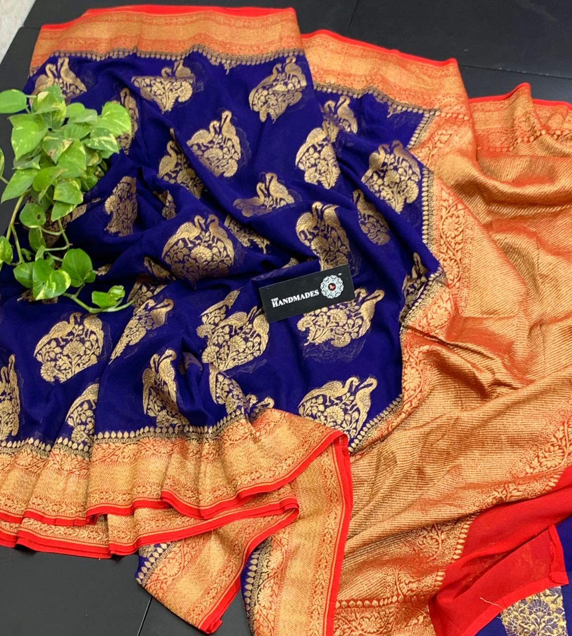 Georgette kaddi sarees