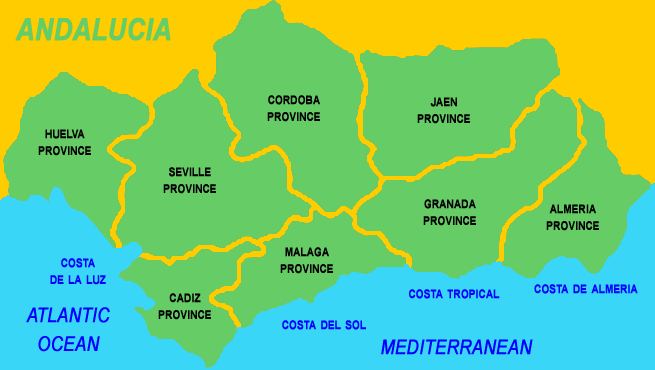 Andalucia Map Pictures and Information | Map of Spain Pictures and ...