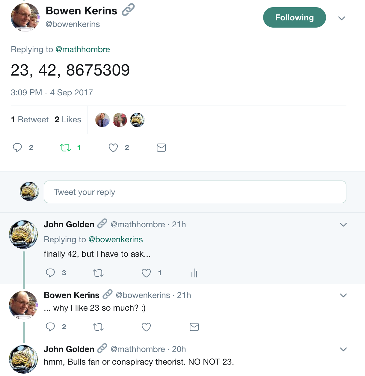 Math Hombre: Top Ten Favorite Numbers