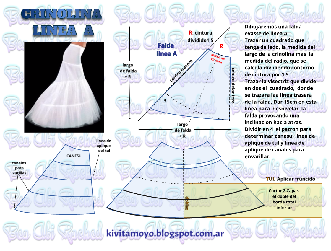 ENAGUA CRINOLINA LINEA A CON COLA