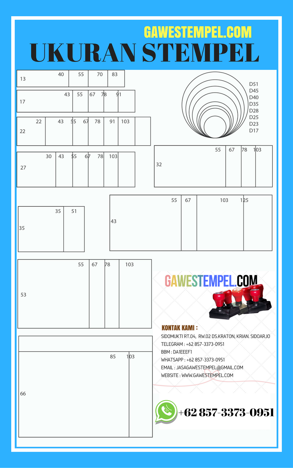 Jenis Ukuran Dan Harga Stempel Warna - Riset