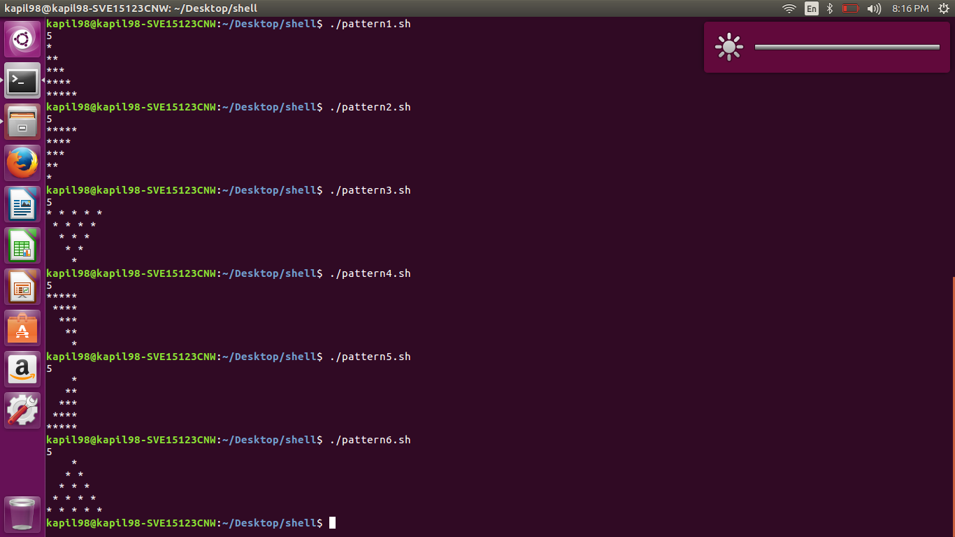 Pathshala Code Book Linux Shell Programming Star Patterns
