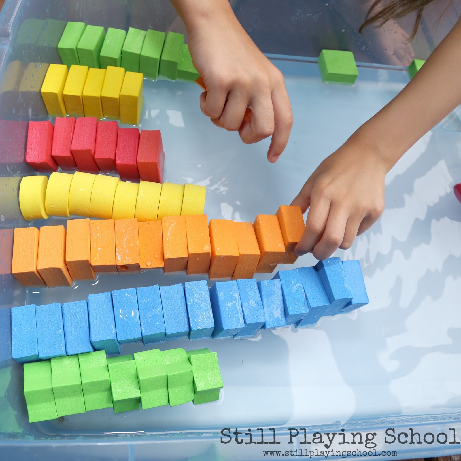 Foam Blocks in Water | Still Playing School