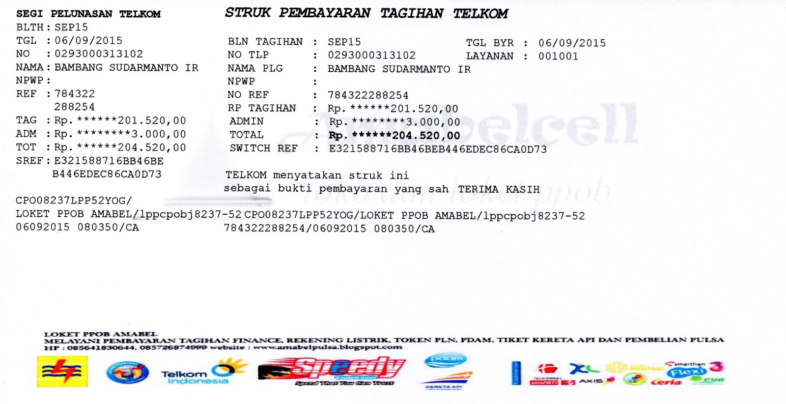 Toko dan Loket PPOB Amabel (Amabelcell): JASA TELEKOMUNIKASI