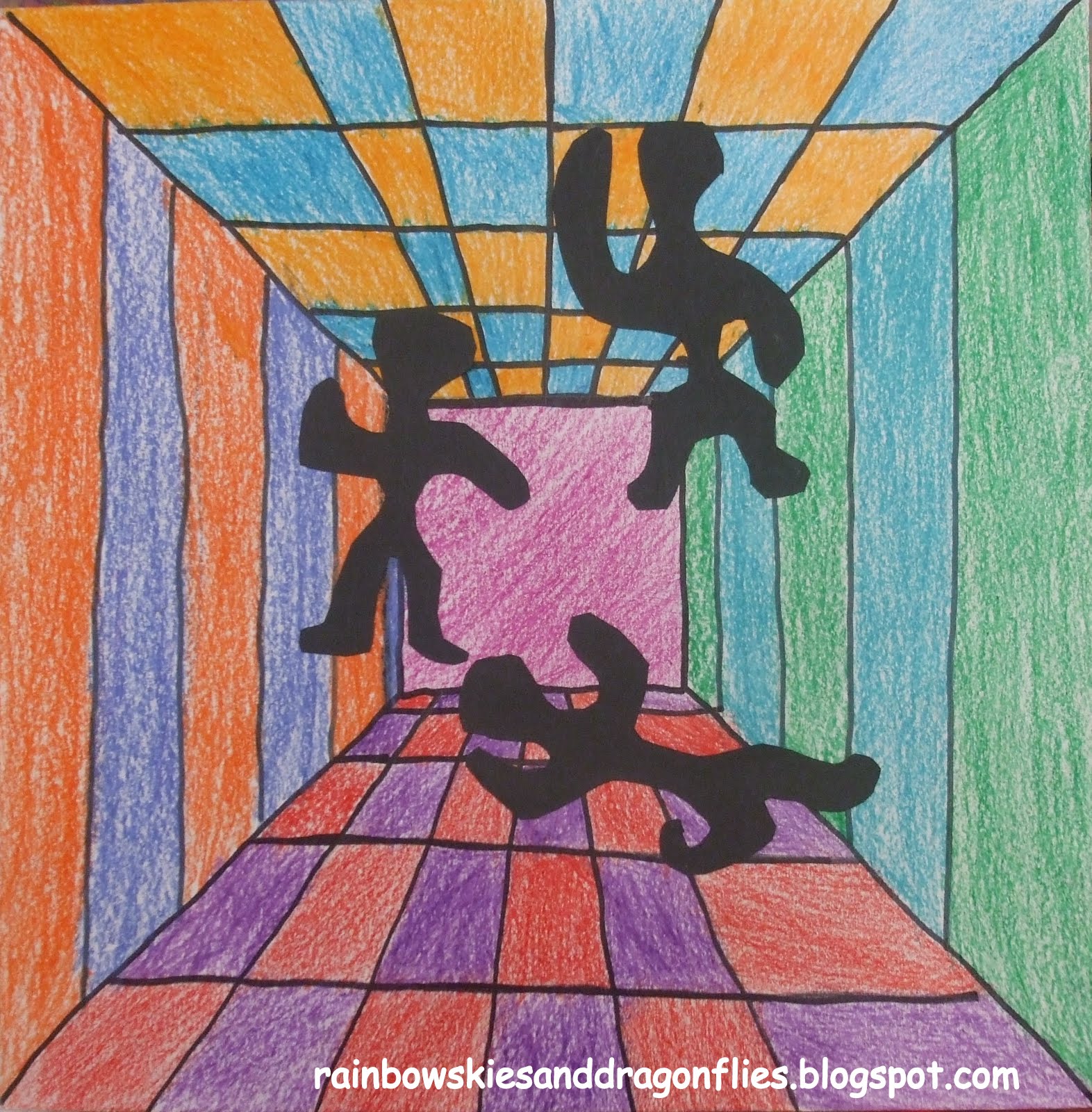 Rainbow Skies & Dragonflies: 1 Point perspective and 5th Grade