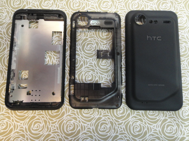 維機魔法學院: 新天地手機材料行 HTC Incredible S S710E 原廠拆機機殼 前殼 中殼 電池蓋手機維修 手機教學