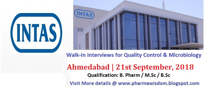 Intas Pharma - Walk-In Interview for Freshers & Experienced Candidates ...