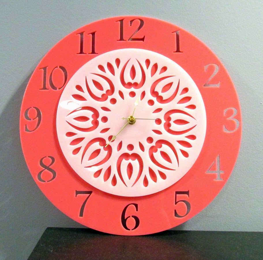 Memories for Life: Pink & White Acrylic Clock