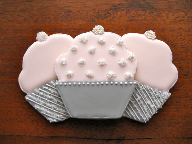 Gray and Pink Cupcake Cookies | Decorate This!