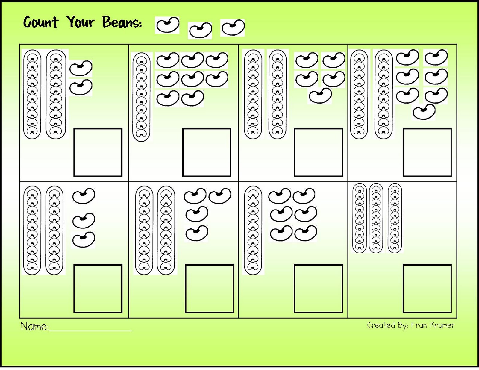 Kindergarten Crayons: Don't Spill the Beans: Beginning Place Value Work ...