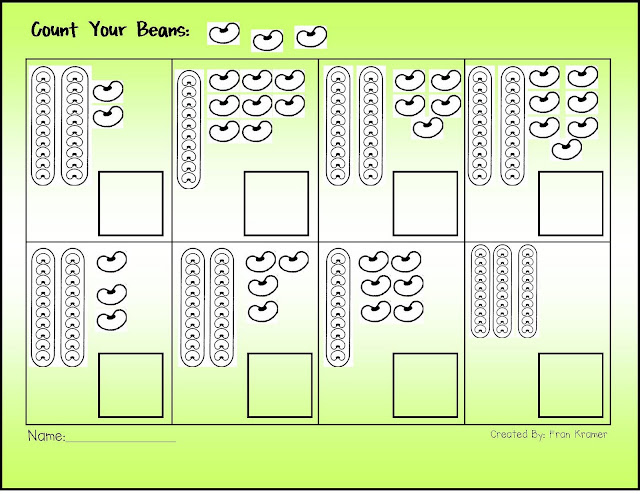 Kindergarten Crayons: Don't Spill the Beans: Beginning Place Value Work ...
