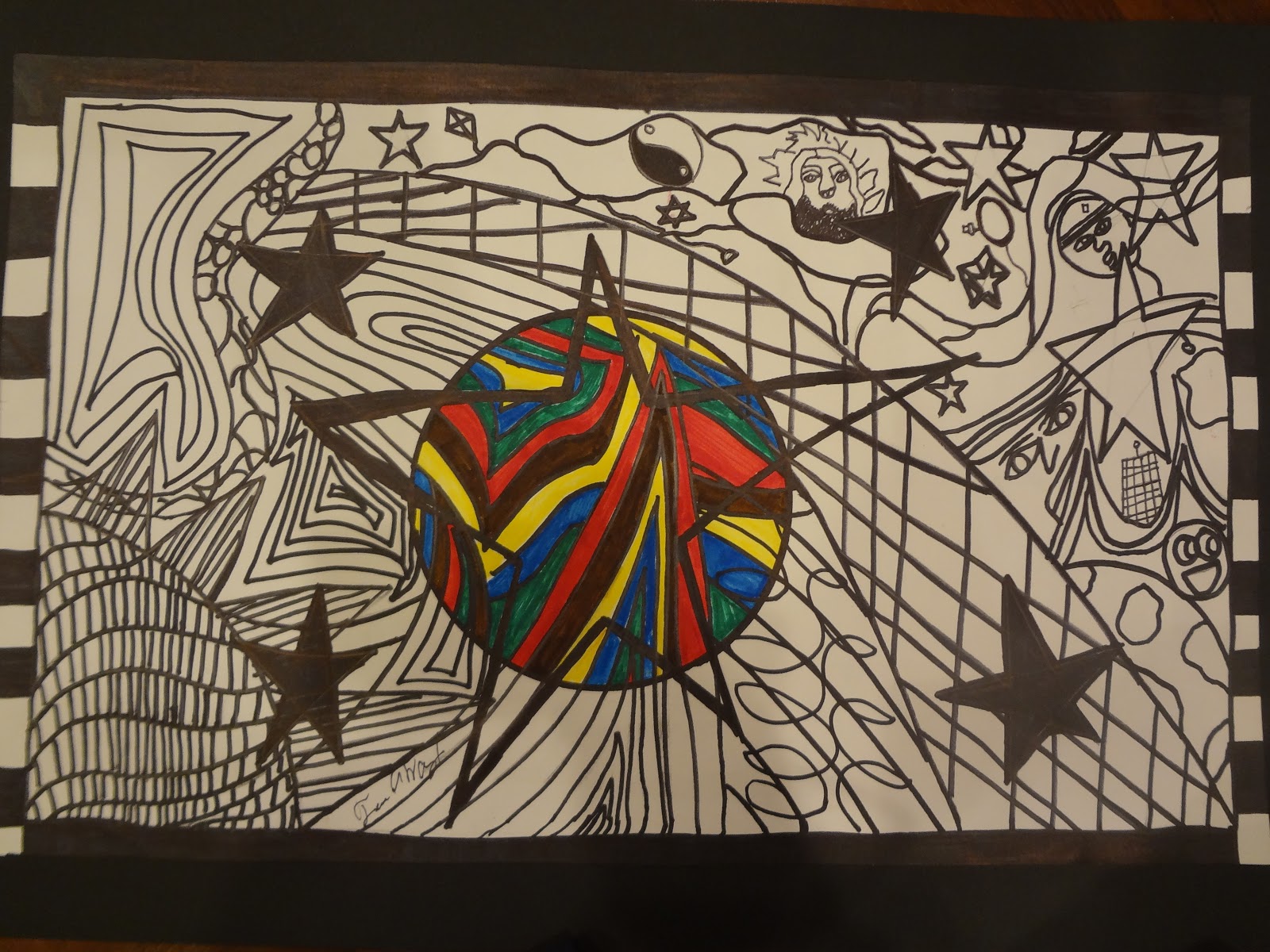 Sharpies, paint, and paper! Oh my!: 8th Grade Art