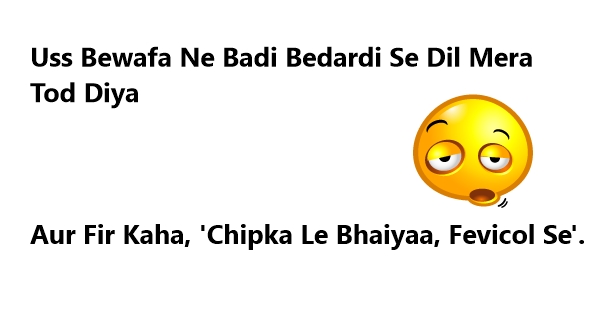 Funny Jokes On Fevicol With Shayari & Pictures