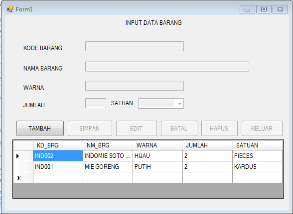 FORM TAMBAH, SIMPAN, HAPUS PADA VB.NET - MS.ACCES