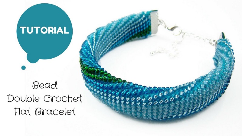 Flat Bead Crochet Bracelet Tutorial Uses Double Sided Tape Inside ...