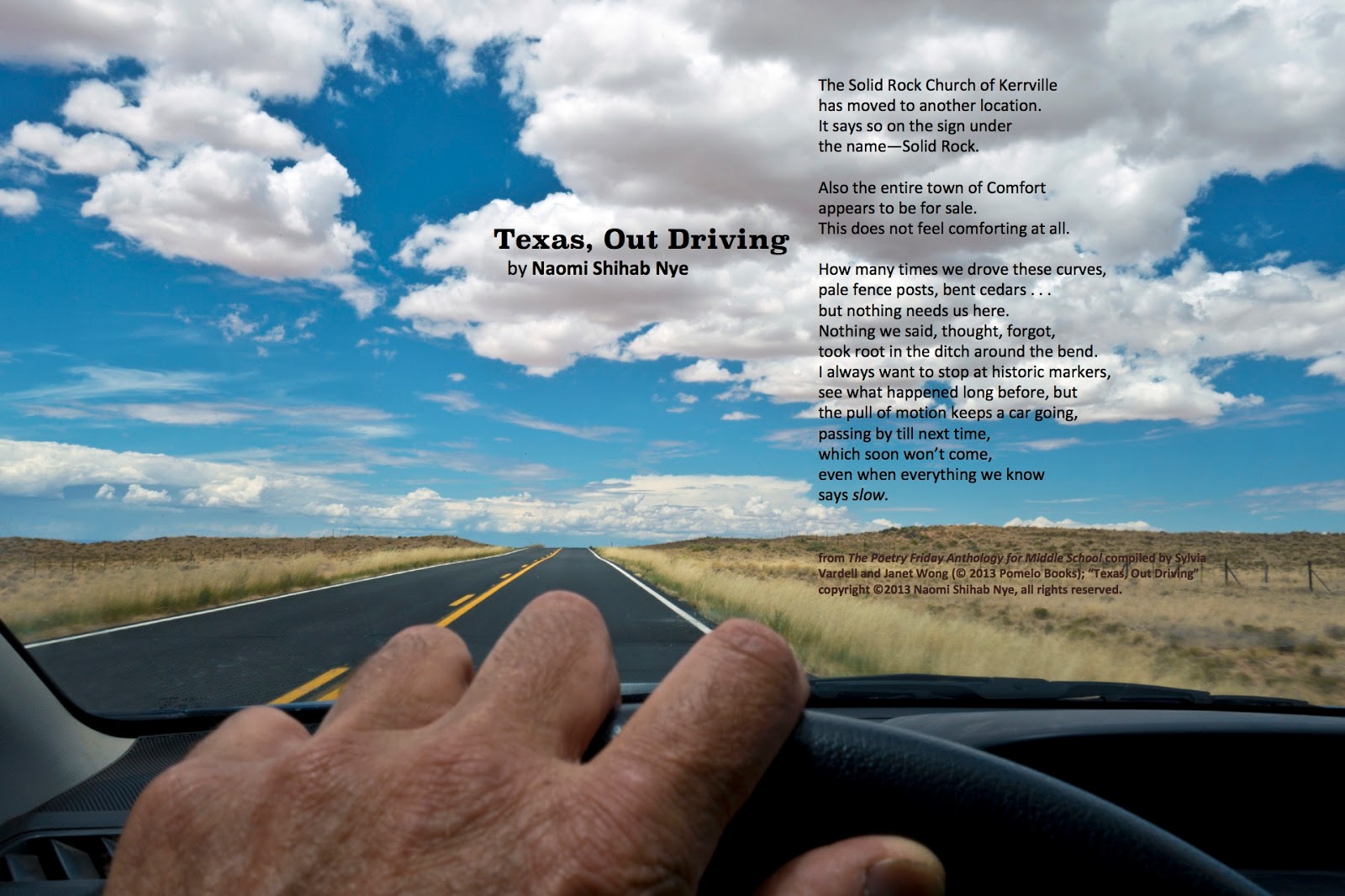 Poetry for Children: Teen Read Week: Poem #6 "Texas, Out Driving" by ...