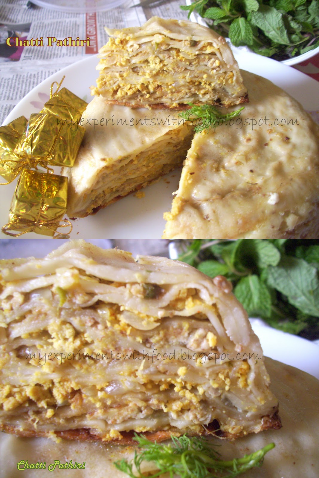 My Experiments With Food: Chatti Pathiri / Layered pancakes with ...