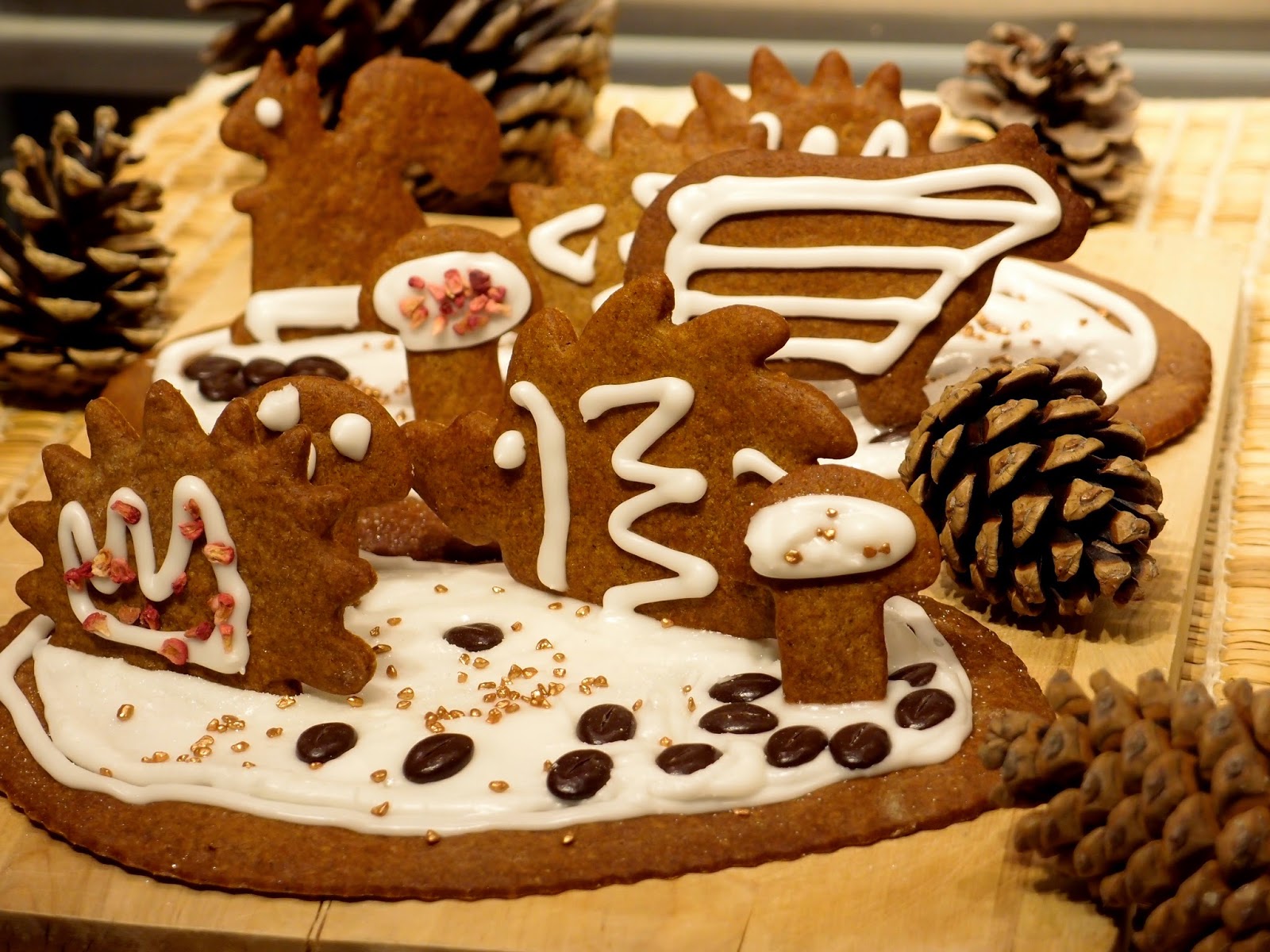 The VegHog: Gingerbread woodland animals diorama