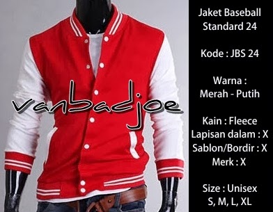 Jaket Baseball Merah Putih 24 - Vanbadjoe