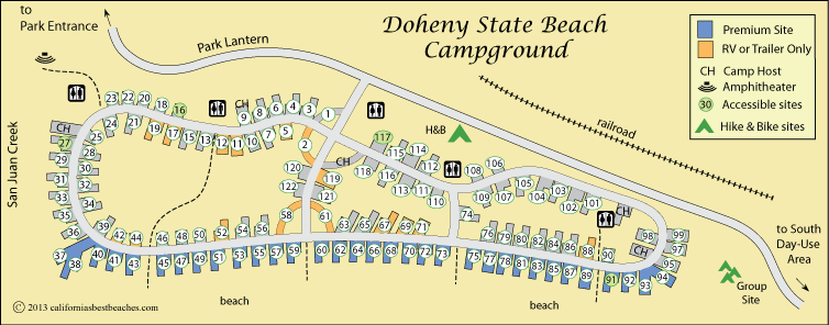 Newt's Travel Guide : Camping In California: Doheny State Beach Campground