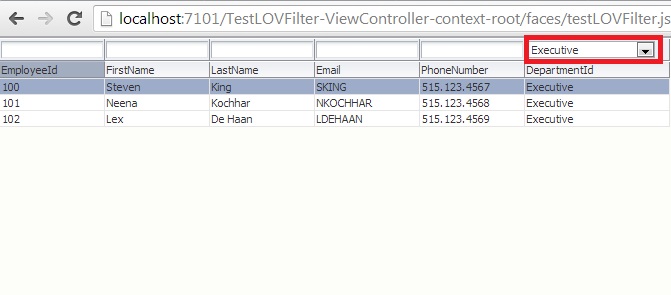 Putting Lov In Adf Table Filter
