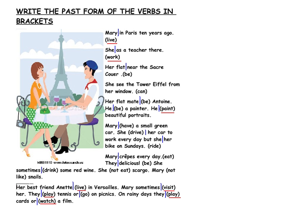 Past simple texts for reading