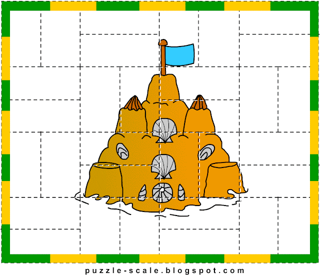 Free Printable Picture puzzles: Beach Castle Puzzle