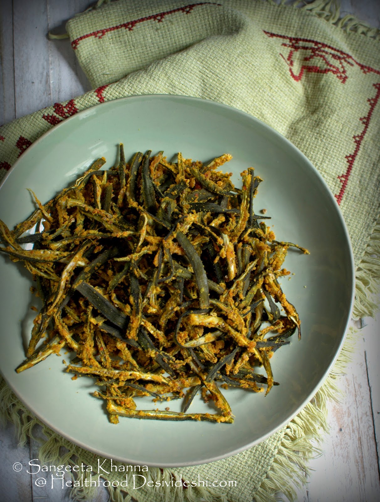 crisp baked okra or kurkuri bhindi, the versatile and tangy okra chips