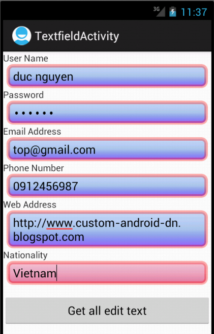 How To Create Custom Text Fields In Android Develop Mobile Application