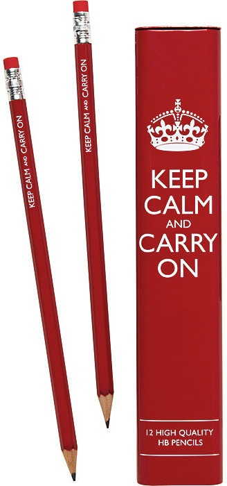 upkeep the ape: Keep Calm and Carry On Pencil Tin