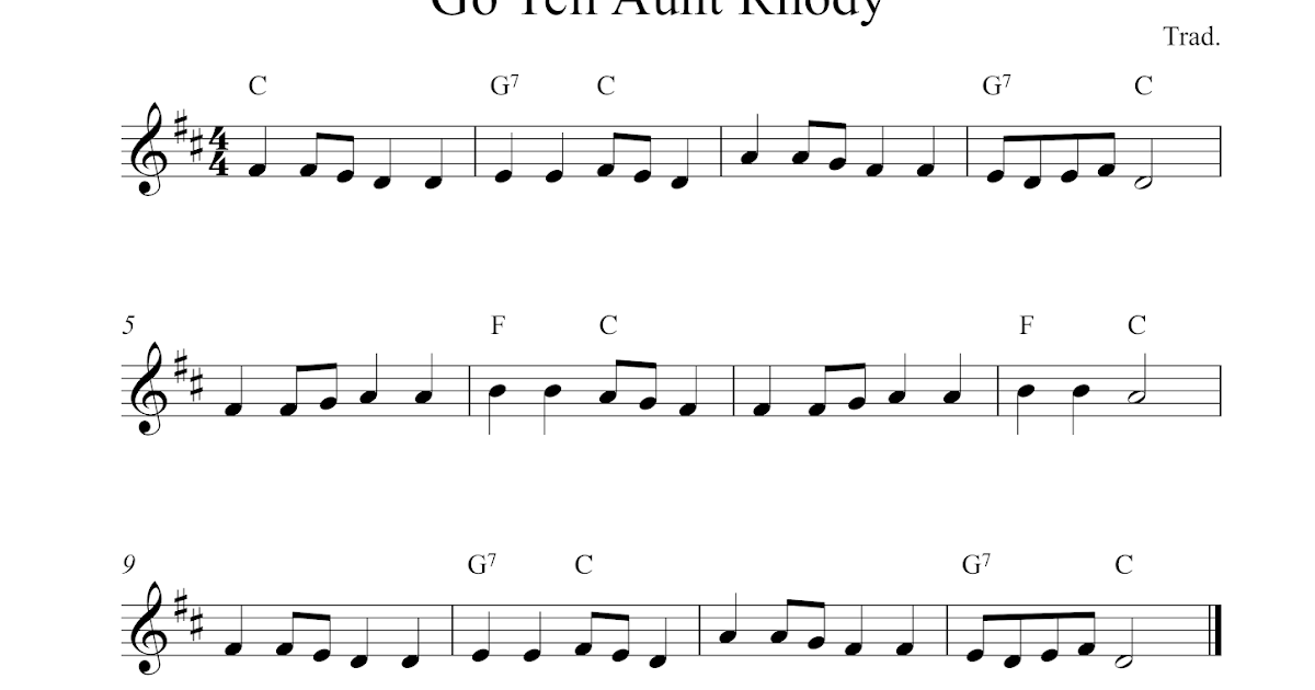 Free tenor saxophone sheet music | Go Tell Aunt Rhody