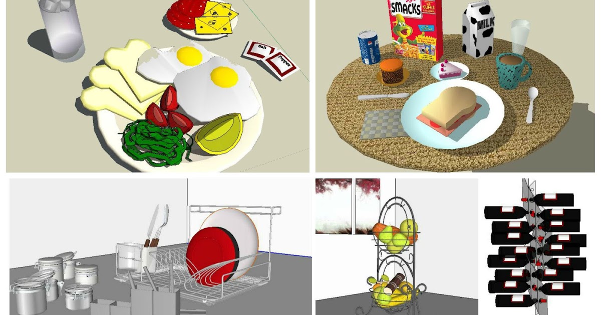 Sketchup kitchen foods and accessories package #02 - Architecture ...