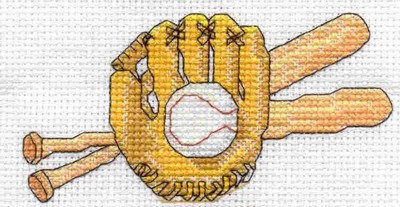 Free Cross Stitch Patterns: Baseball Mitt, Ball & Bats